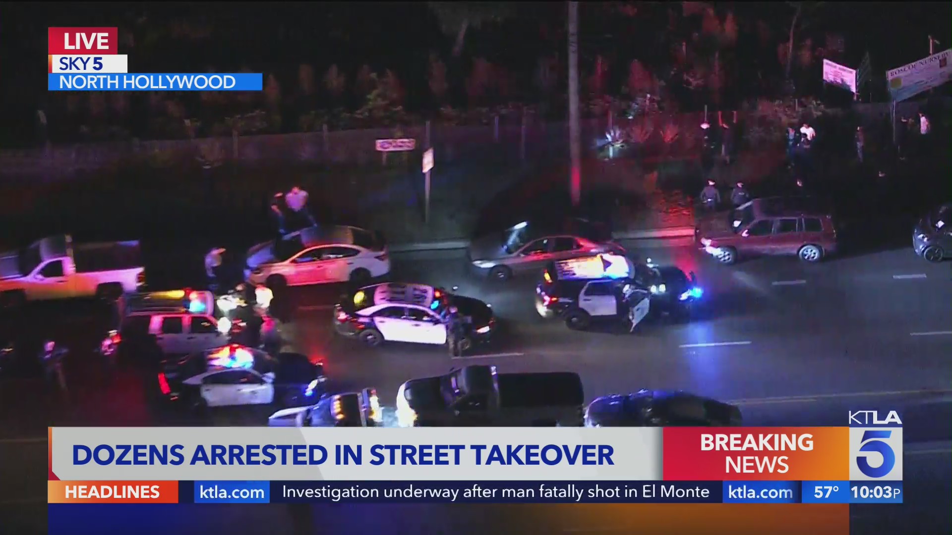 Police shut down street takeover – KTLA