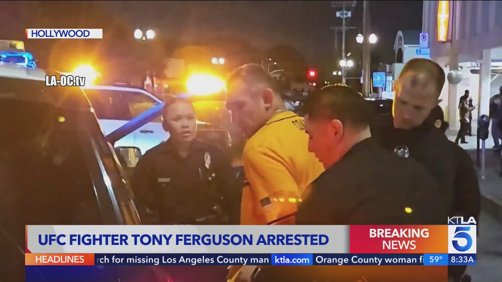 UFC fighter Tony Ferguson arrested in Hollywood – KTLA