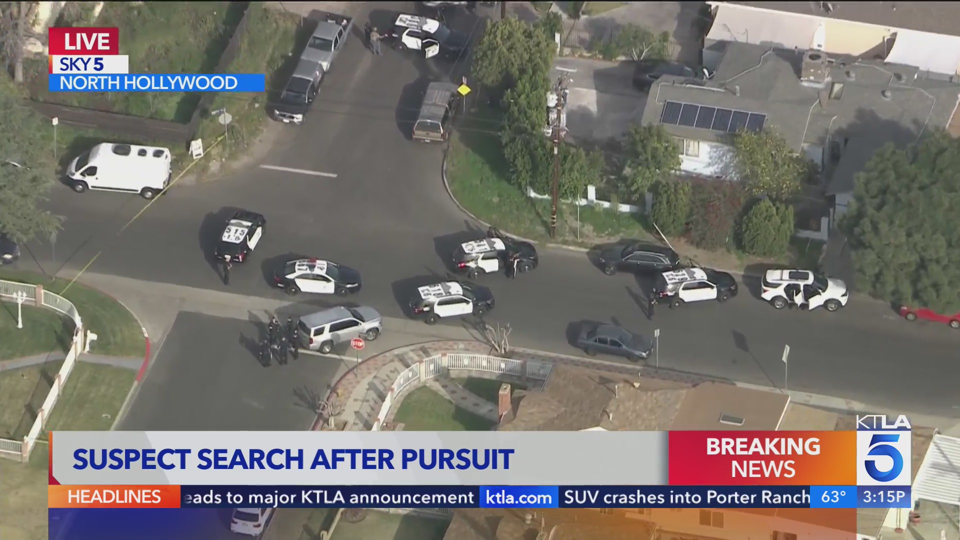 LAPD officers search for murder suspect following chase – KTLA