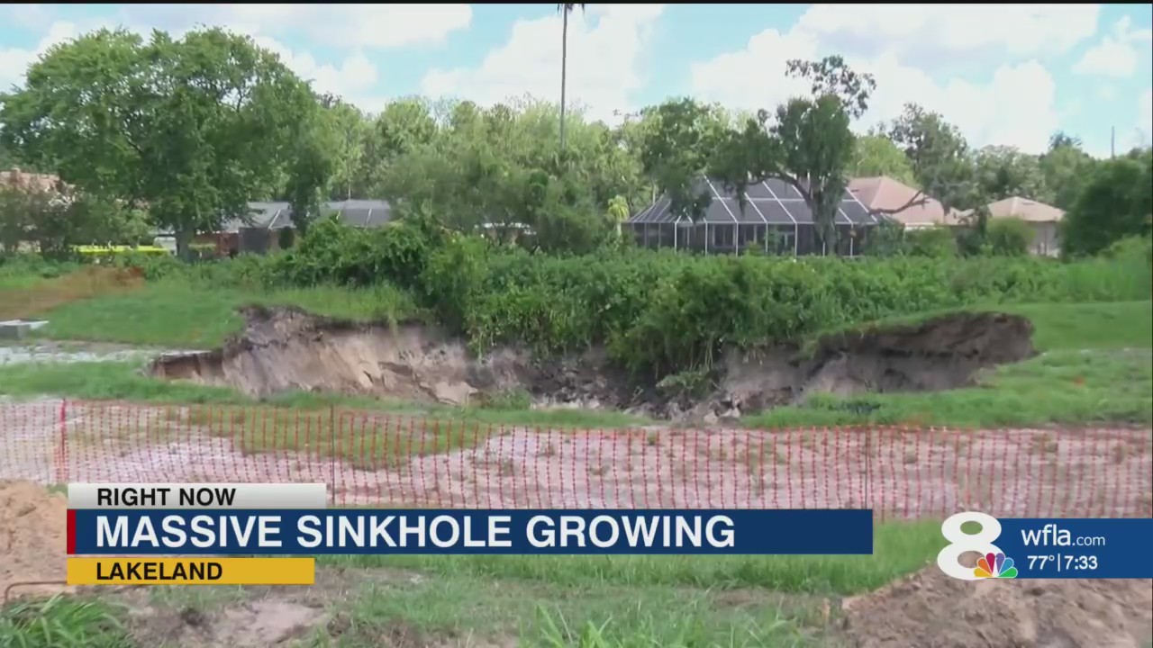 Massive sinkhole in Lakeland neighborhood is growing – WFLA