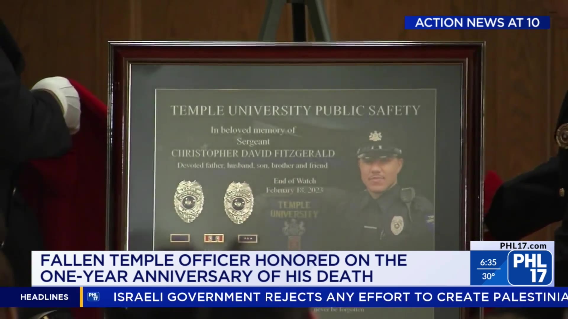 Temple University honors Sergeant Christopher Fitzgerald 1-year after ...