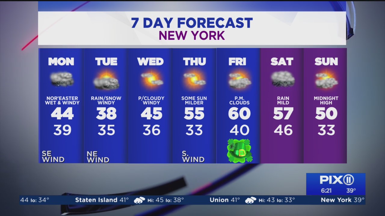 Snow, rain back in NY area; PIX11 tracks the storm – PIX11