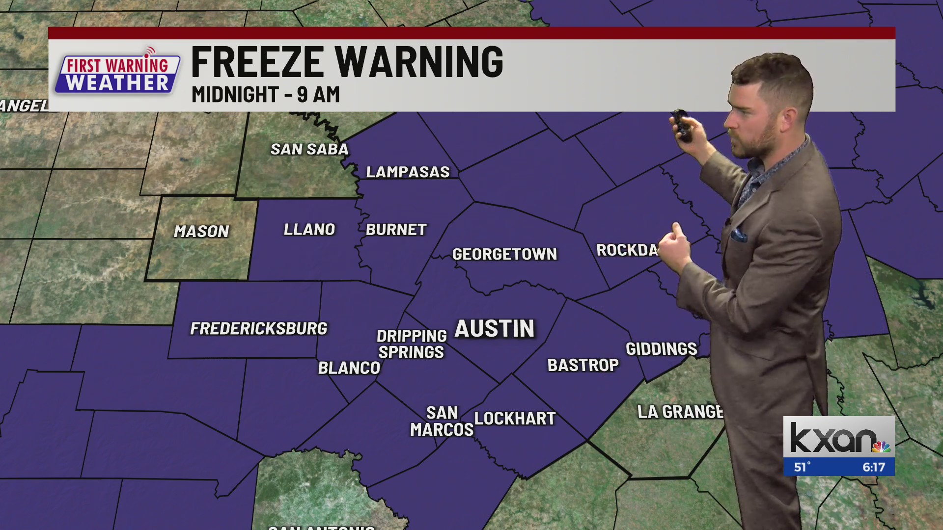 Freezing cold temperatures possible Sunday morning – KXAN Austin