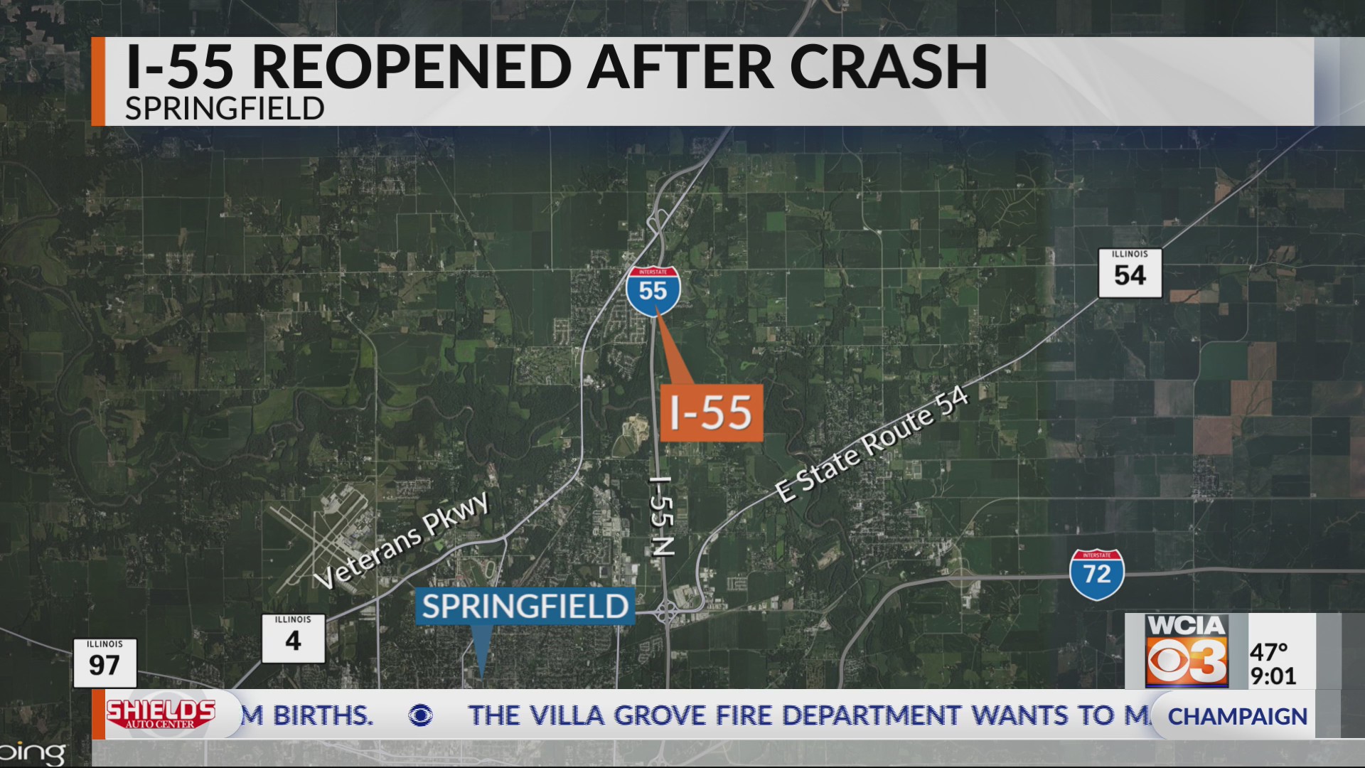 UPDATE: one injured in I-55 crash – WCIA.com