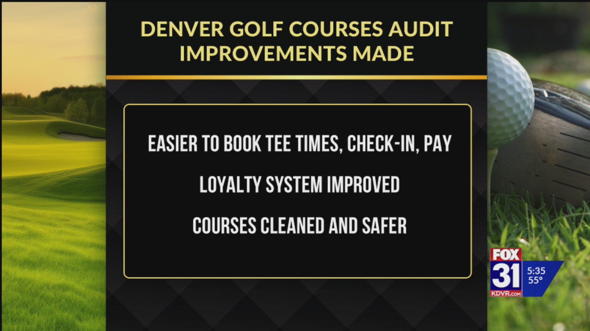 Audit finds improvements to Denver public golf courses – FOX31 Denver