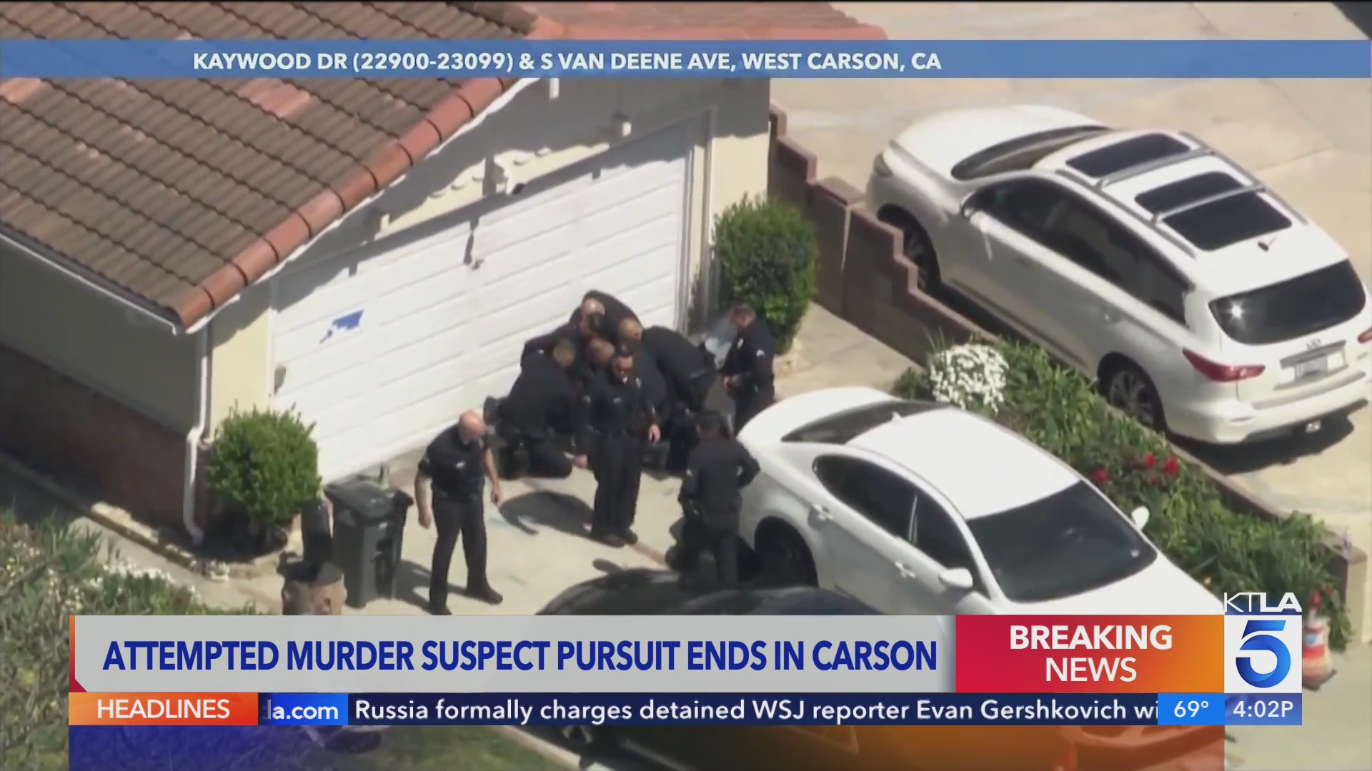 Attempted murder suspect pursuit ends in West Carson – KTLA