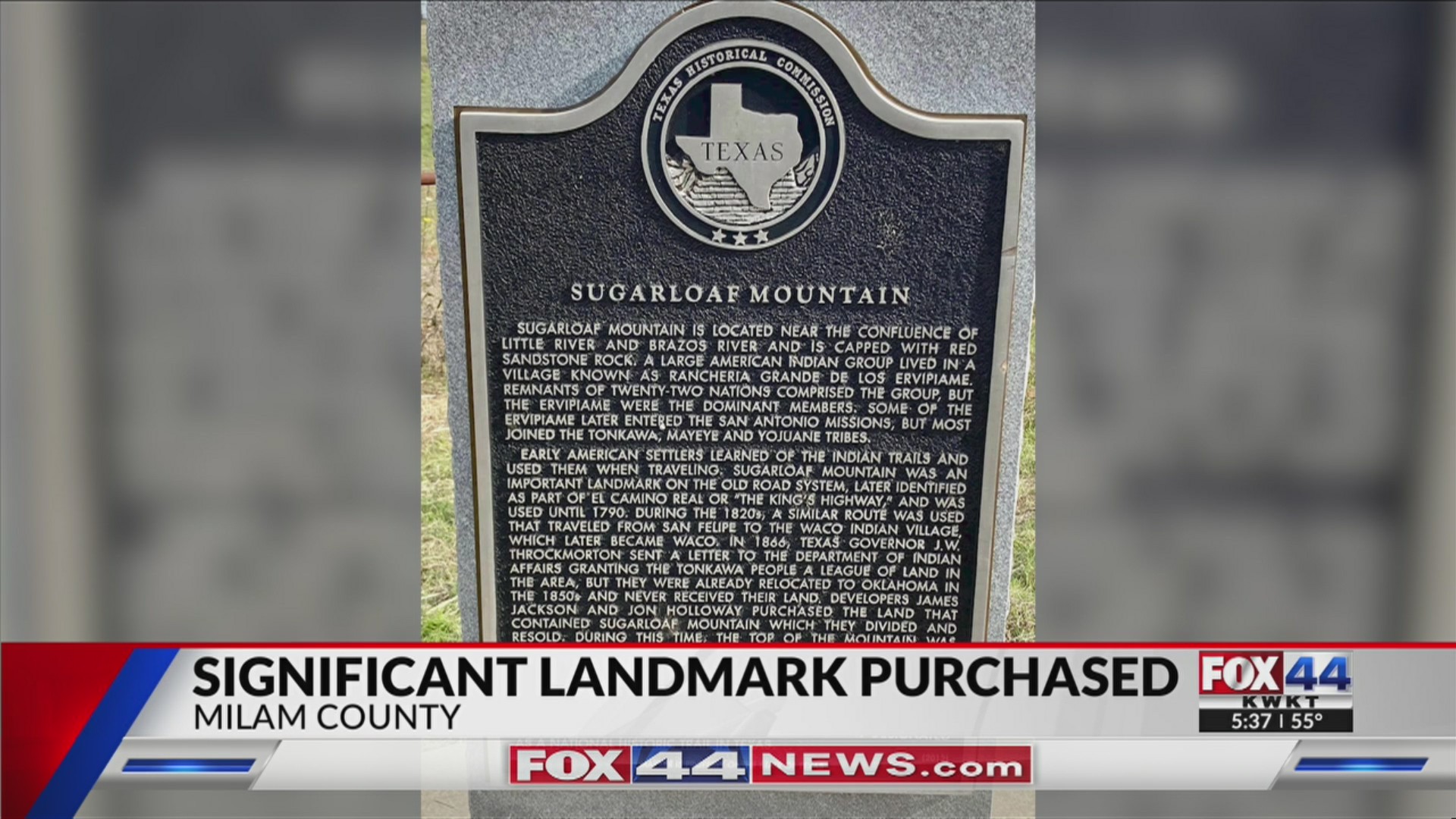 Sugarloaf Mountain in Milam County purchased – KWKT – FOX 44