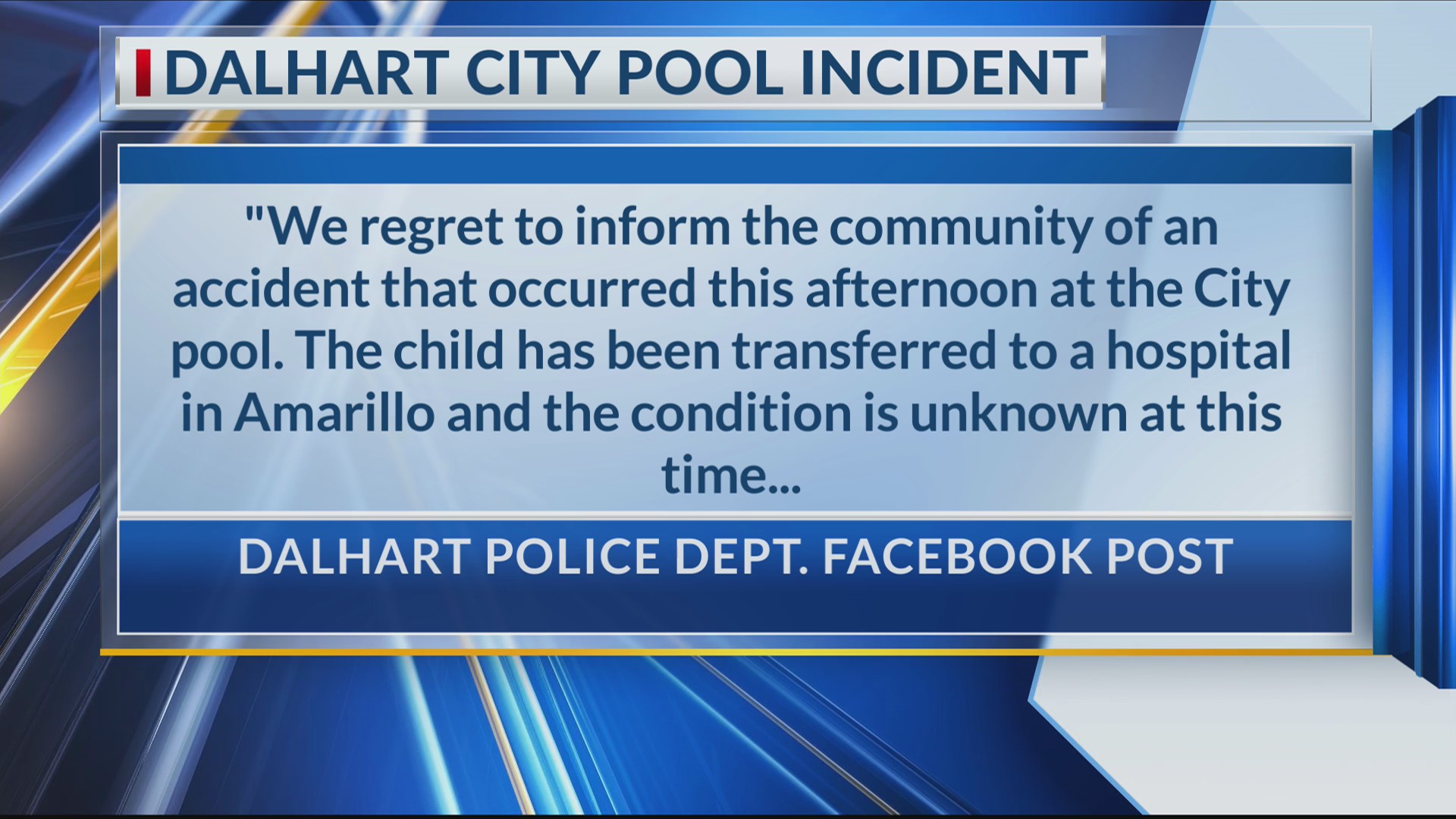 Dalhart Police investigate incident at city pool – KAMR – MyHighPlains.com