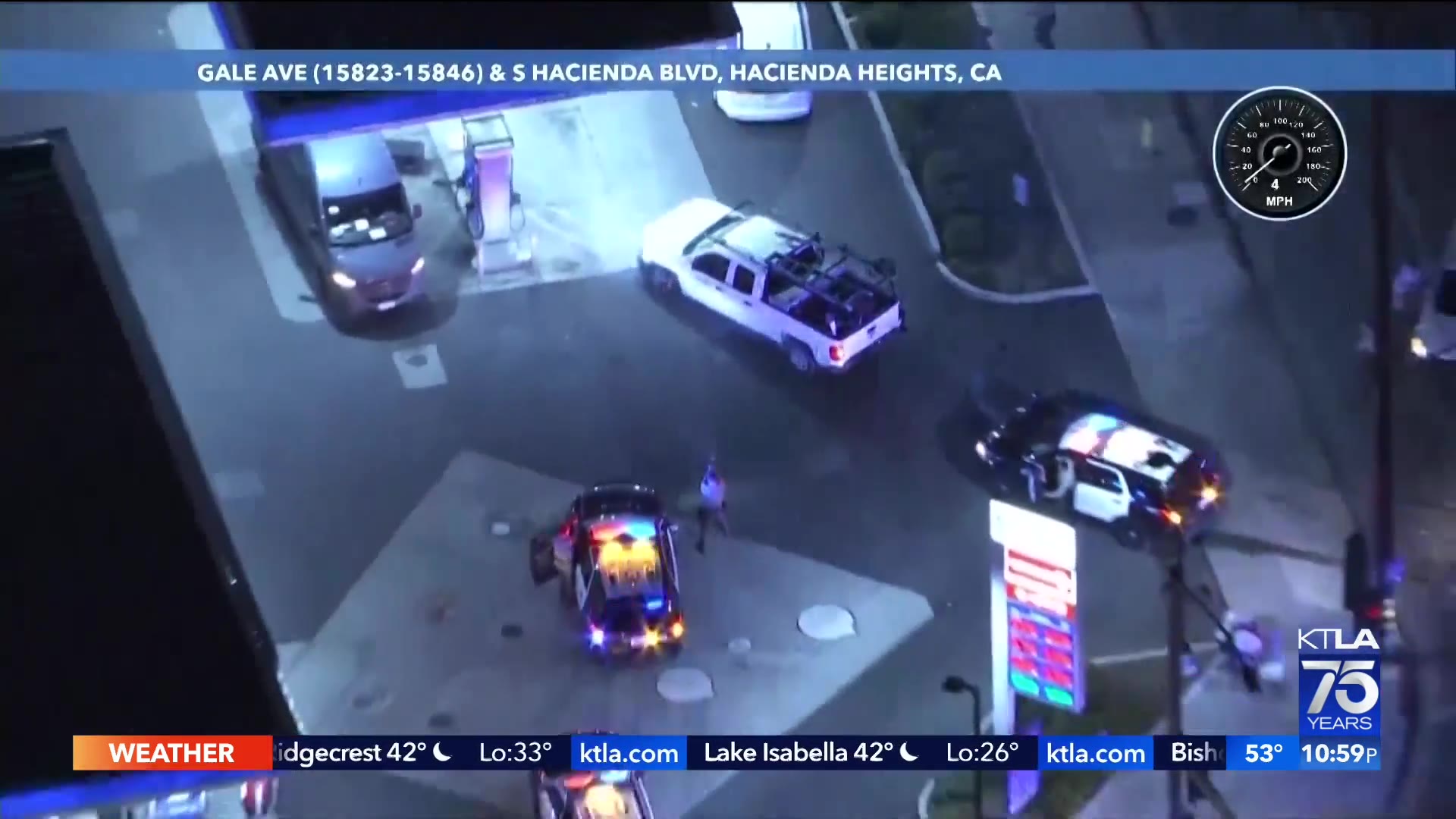 Pursuit spanning LA, Orange counties ends with crash, shots fired – KTLA