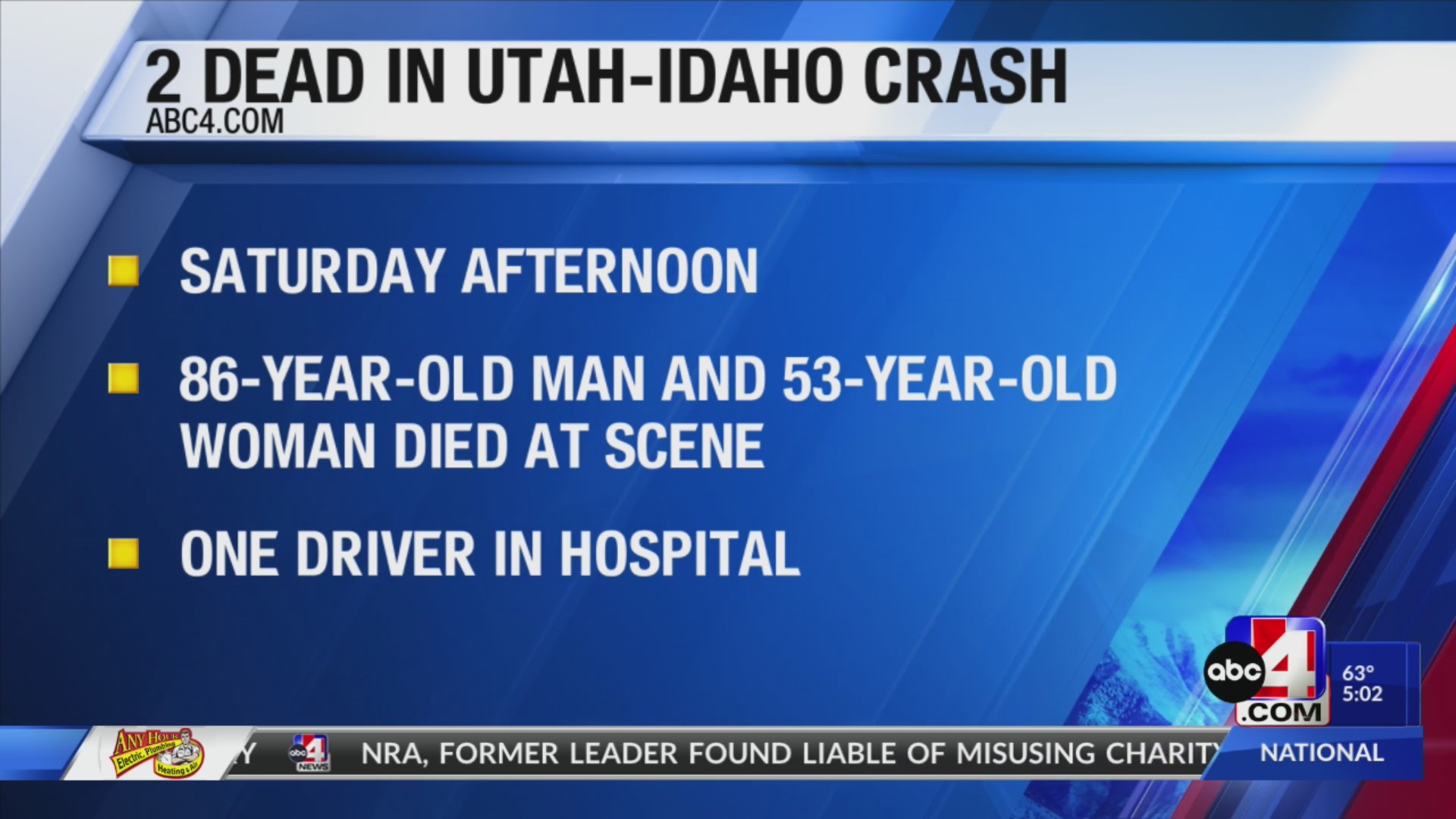 Two dead after car crosses center line, slams head-on with another ...