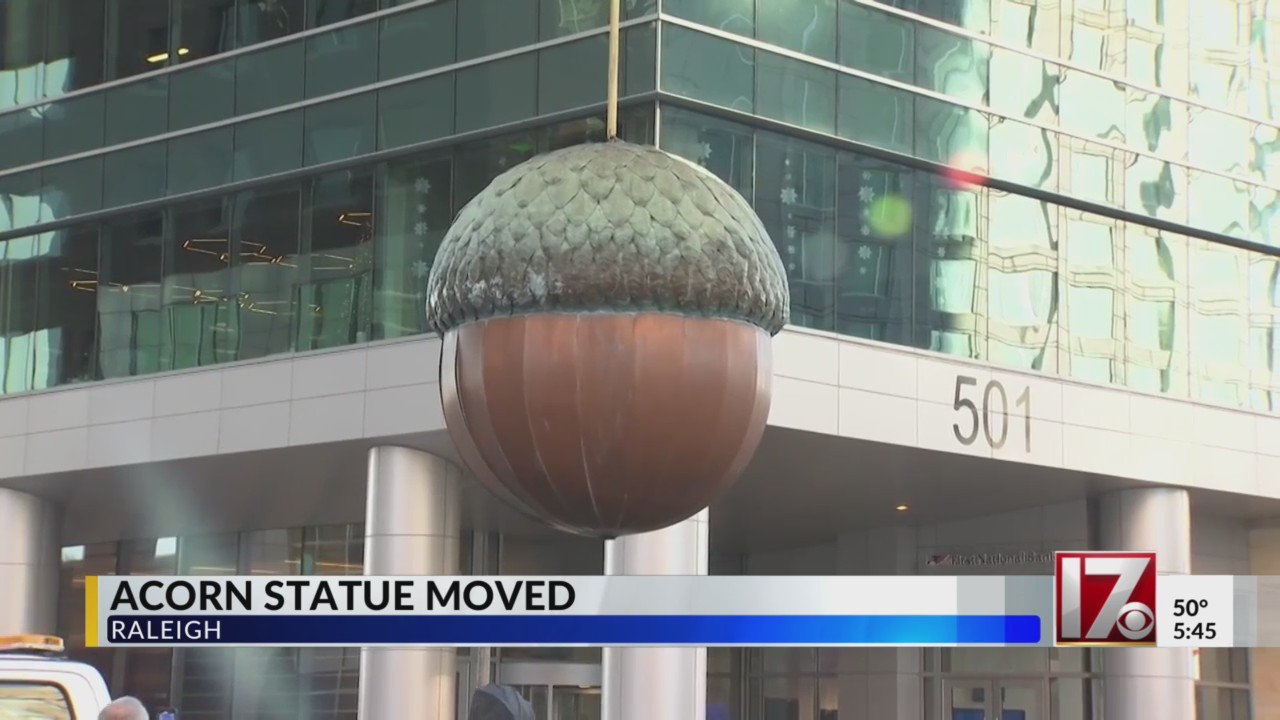 Acorn statue moved in downtown Raleigh – CBS17.com