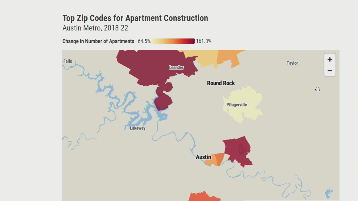 Five Austin zip codes rank in top 50 list of areas with most apartments ...