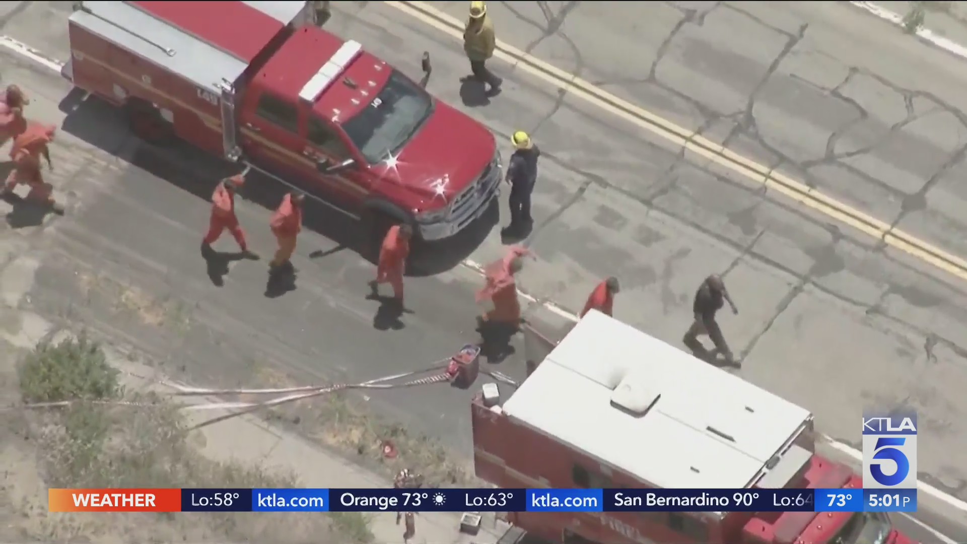 6 inmate firefighters burned after vehicle catches fire – KTLA