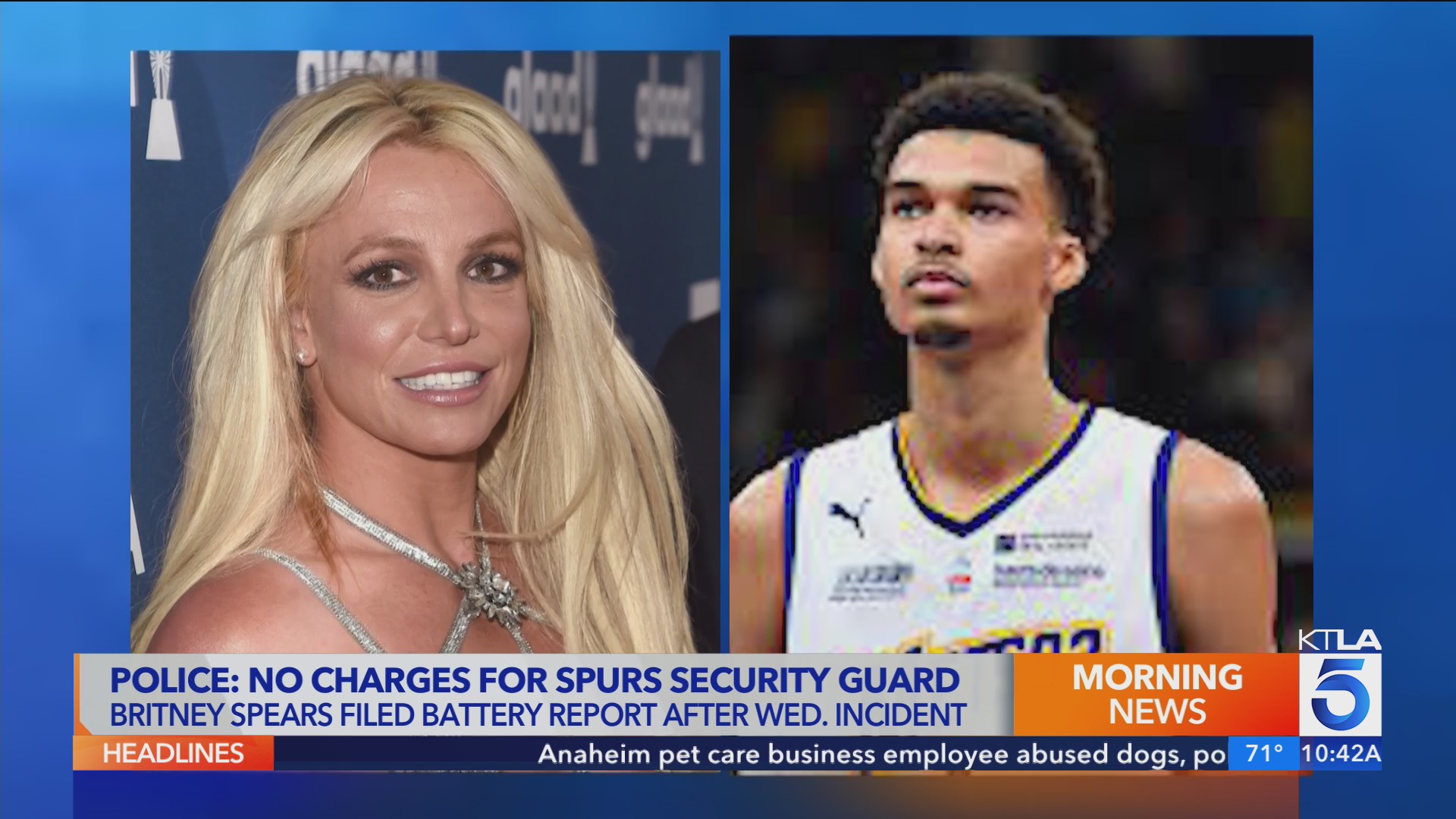 No charges for Spurs security guard involved in Britney Spears ...