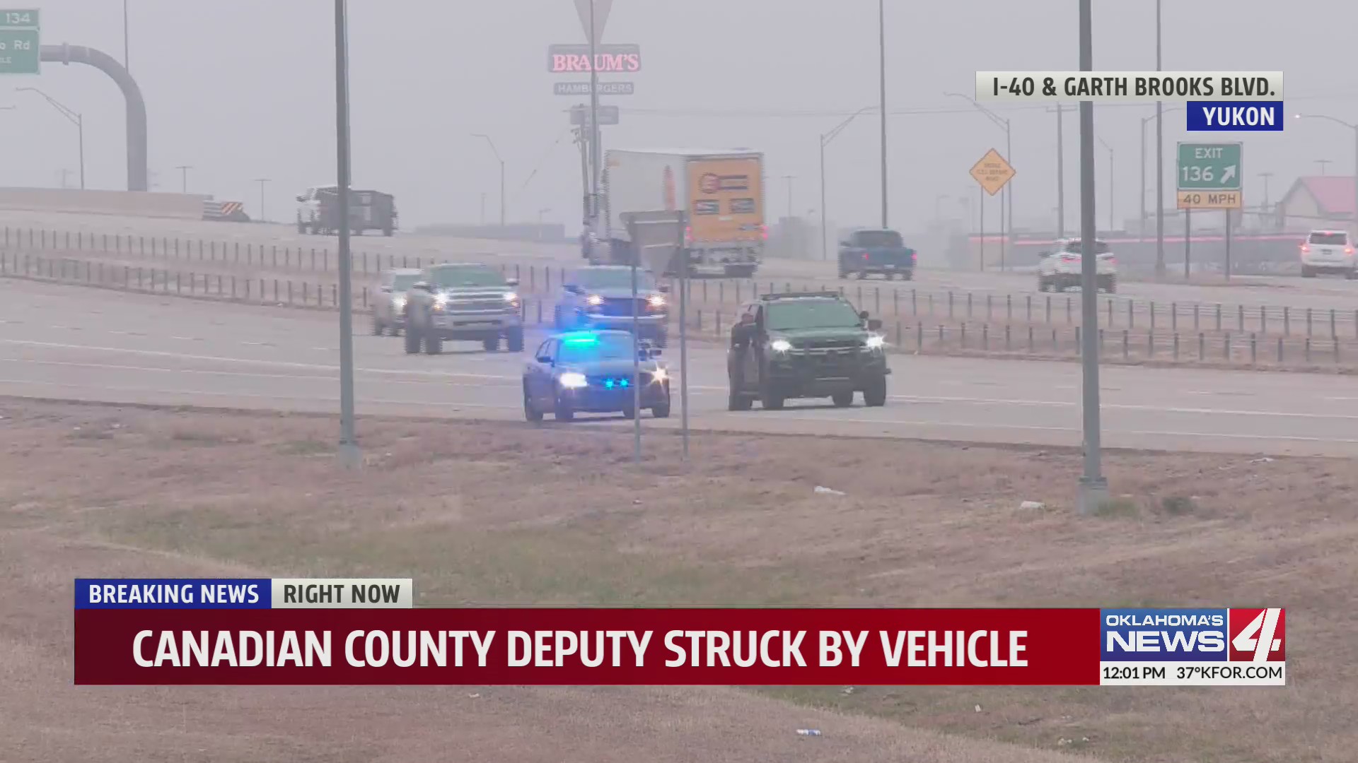 Canadian County deputy struck by vehicle during traffic stop – KFOR.com ...
