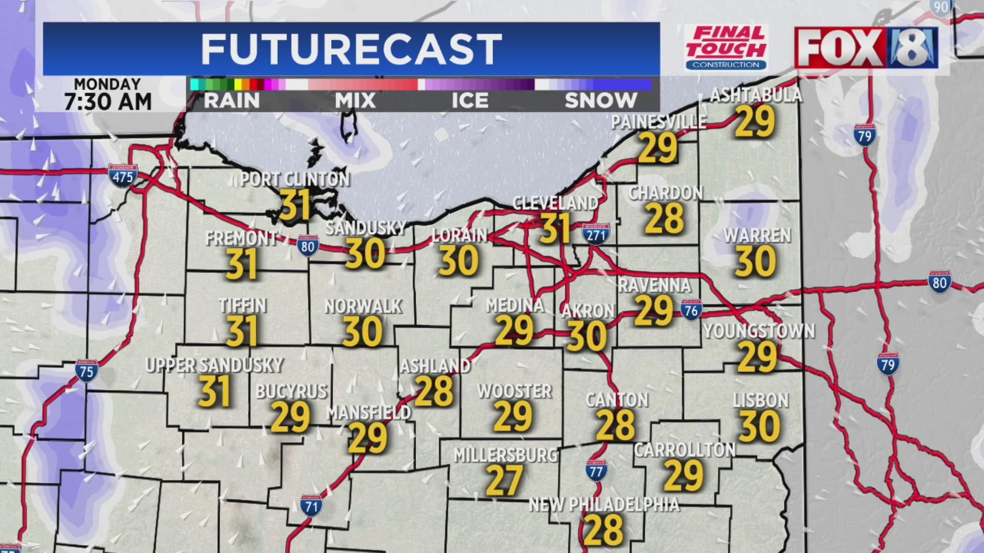 Wet snow, wintry mix kicks off the week – Fox 8 Cleveland WJW