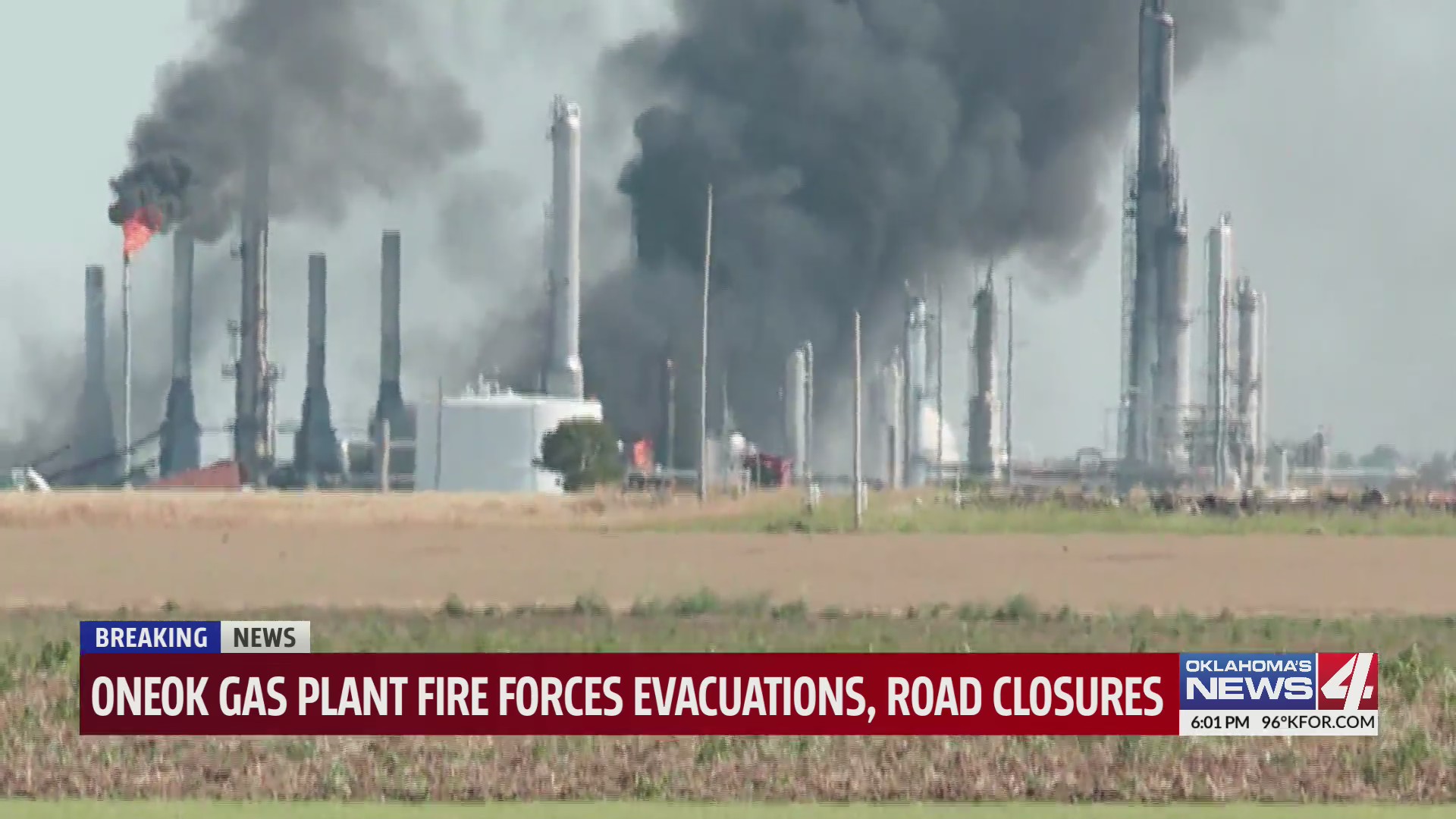 OneOK Gas plant fire forces evacuations – KFOR.com Oklahoma City