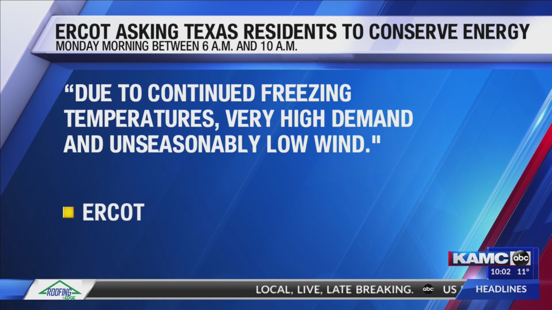 ERCOT asking Texans to conserve energy Monday morning – KLBK | KAMC ...