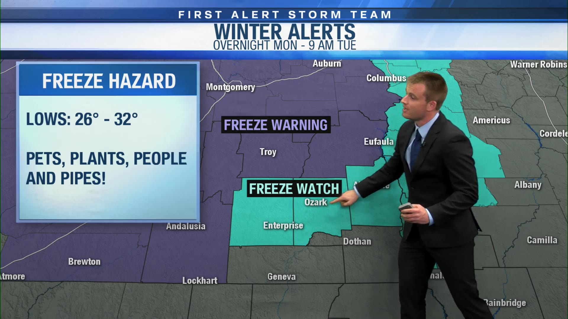 Freeze Watches, Warnings in Effect for Parts of Wiregrass – WDHN – wdhn.com