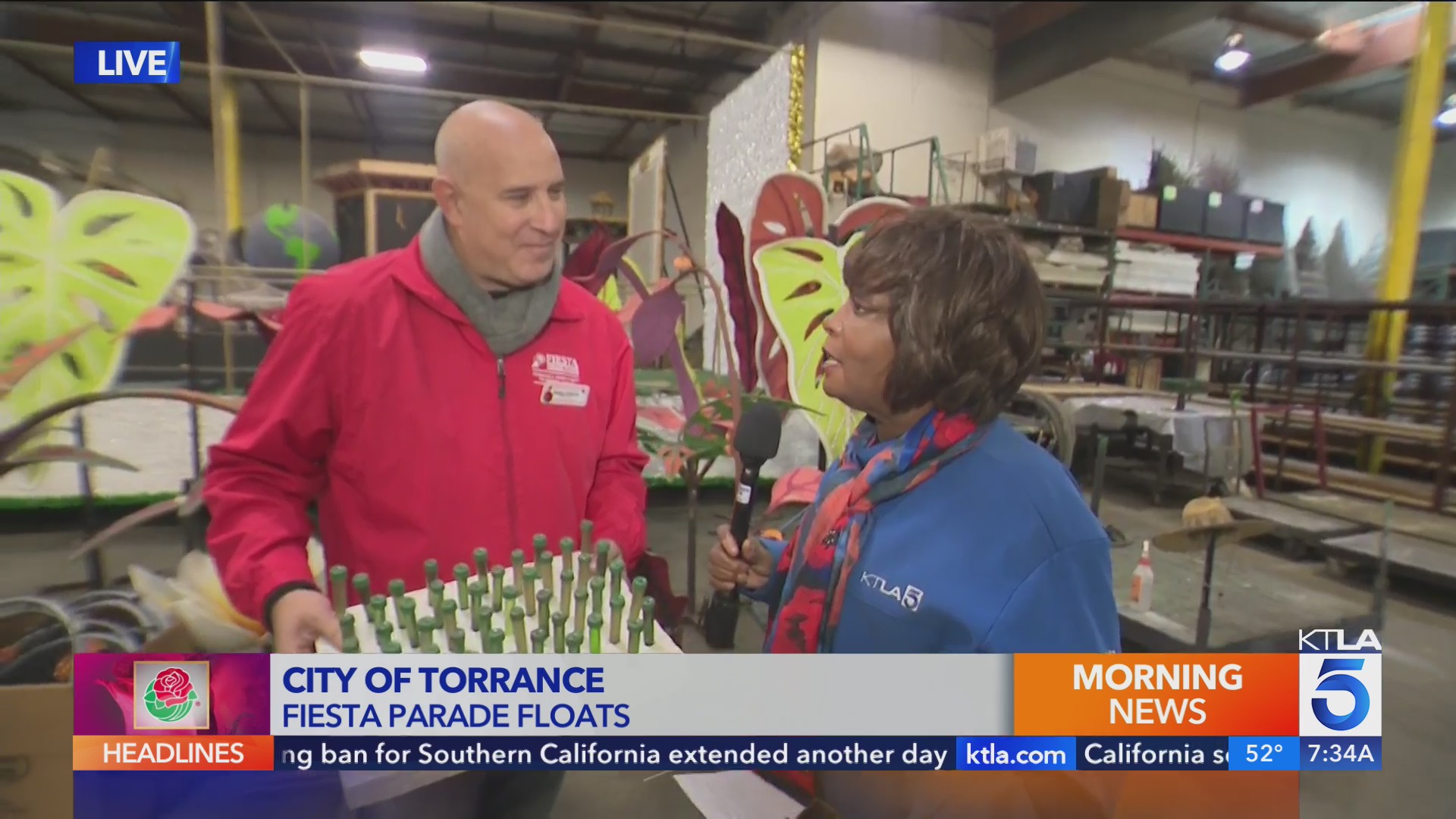 FIESTA PARADE FLOATS FLORAL PREPARATION – KTLA