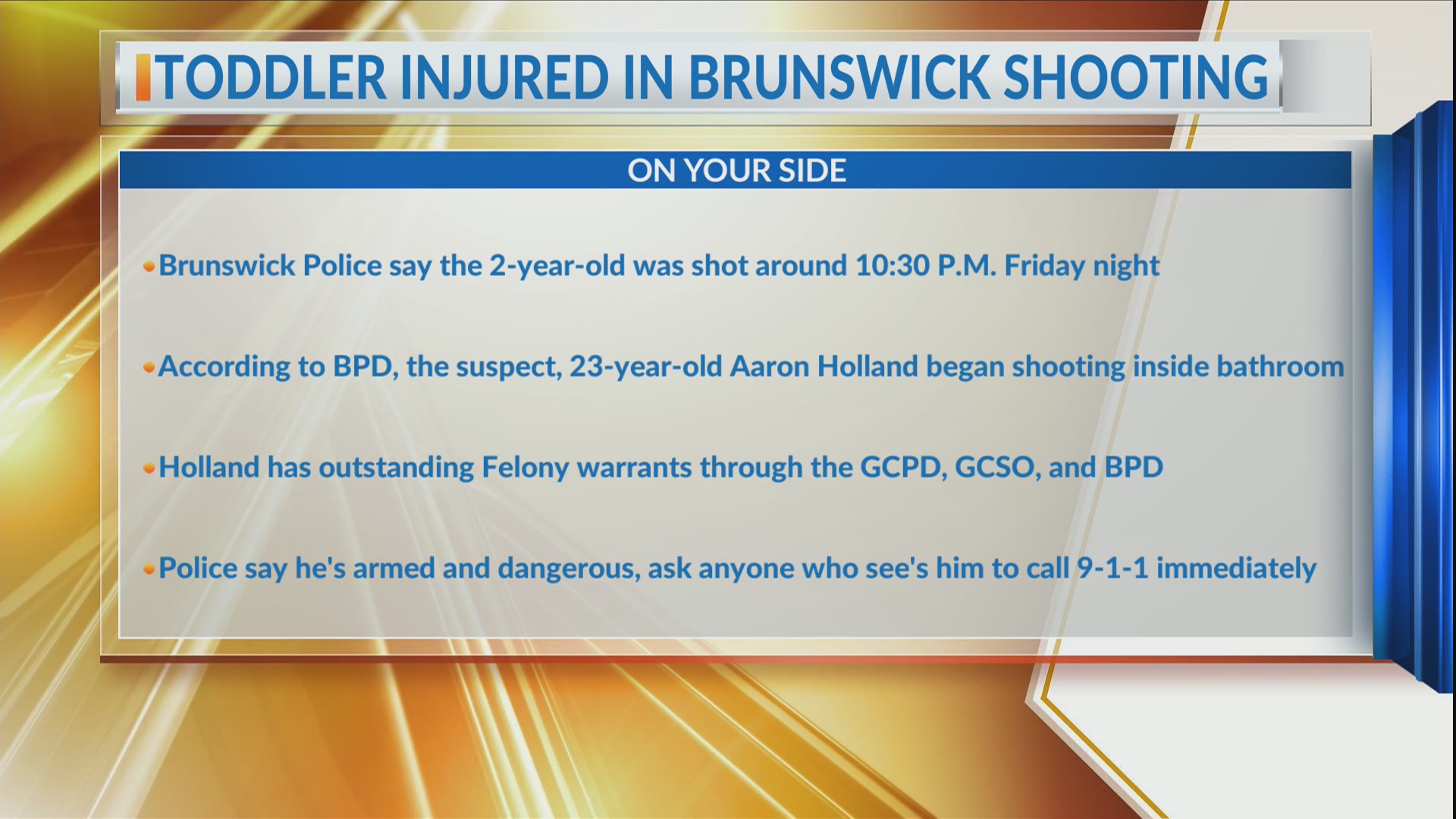 Toddler critically injured in Brunswick shooting Friday night – WSAV-TV