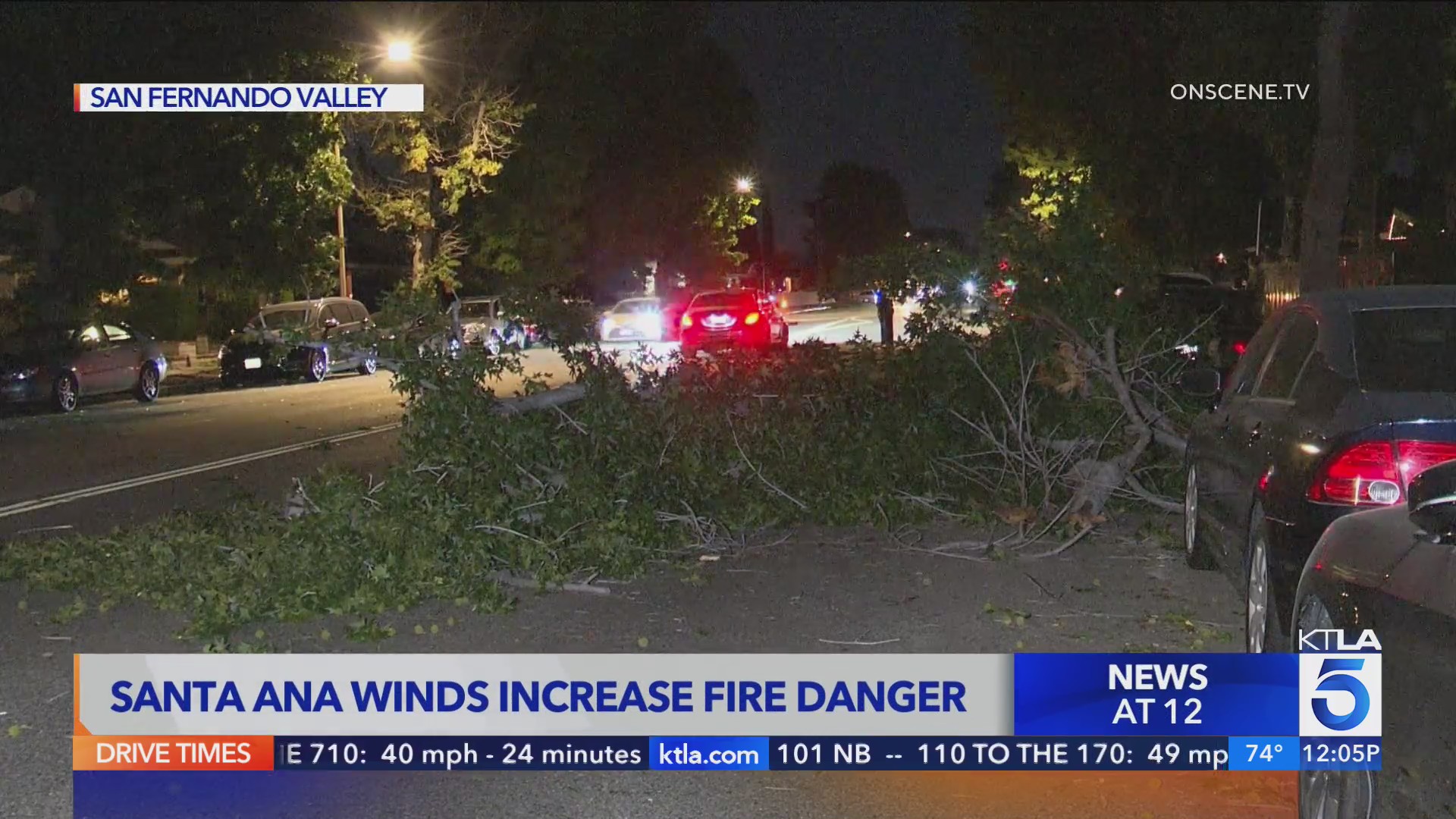 Santa Ana winds fuel fires, topped trees in Los Angeles area – KTLA