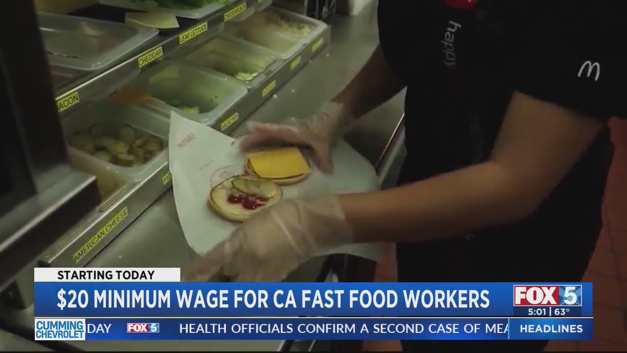 Could the $20 minimum wage hike for California fast food workers impact ...
