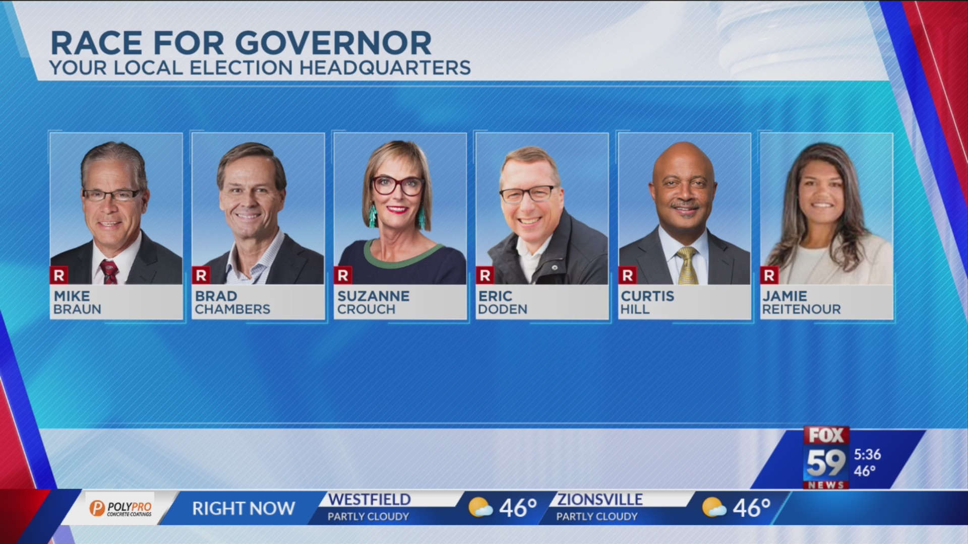 Gov. candidates Curtis Hill, Jamie Reitenour provide reaction to FOX59 ...