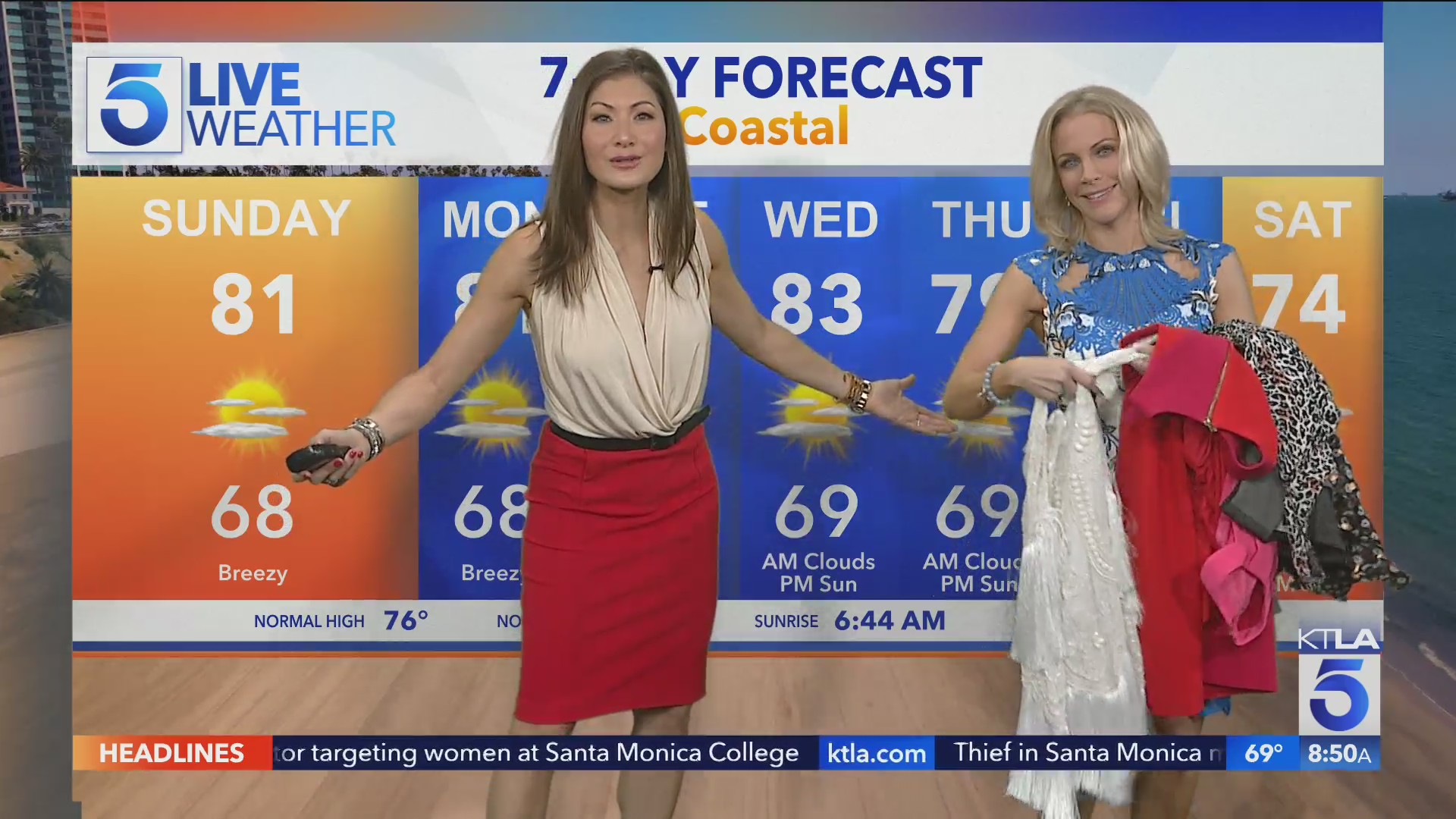 Liberté Chan visits KTLA for a weather and wardrobe update – KTLA