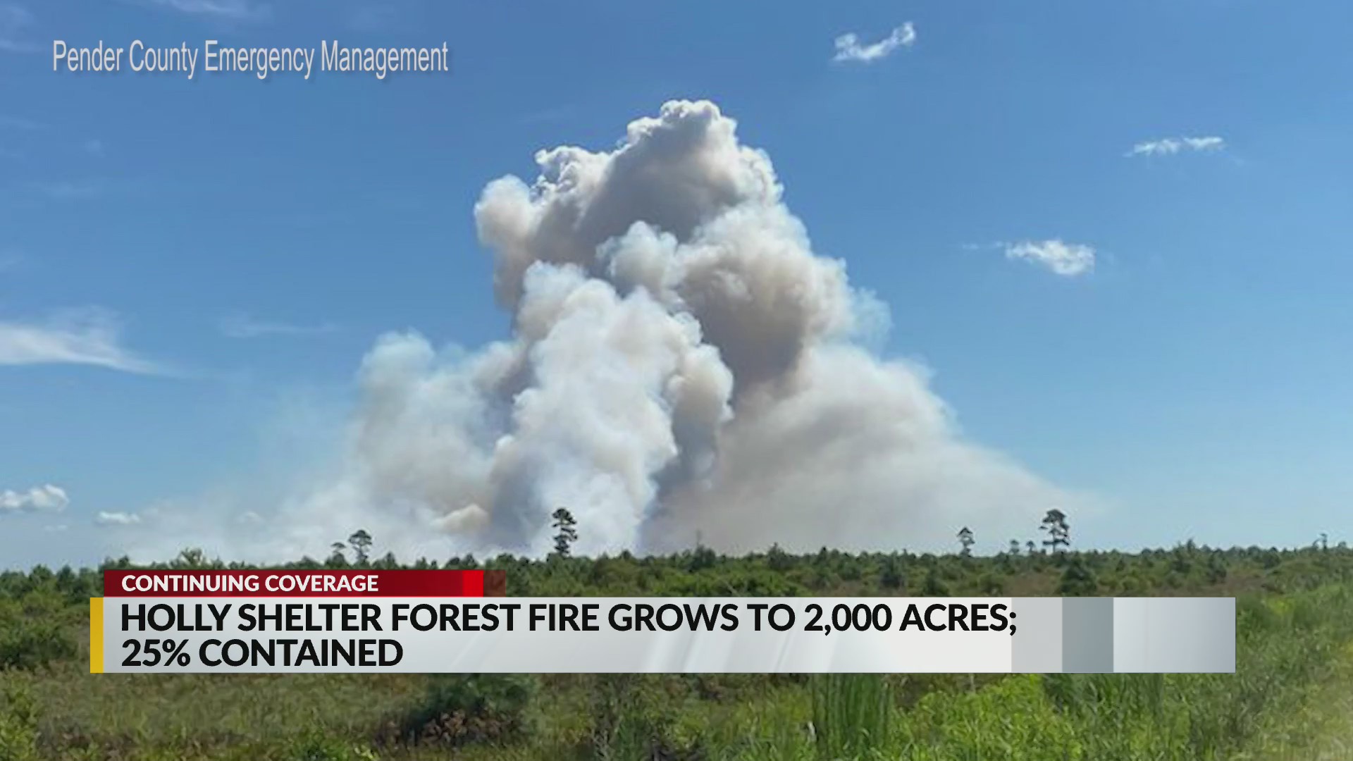 Crews continue work on Pender Co. fire, now 25% contained – WNCT