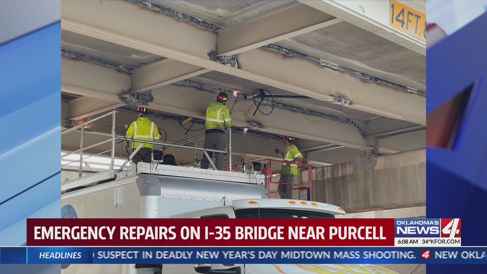 Emergency repairs on I-35 bridge near Purcell – KFOR.com Oklahoma City