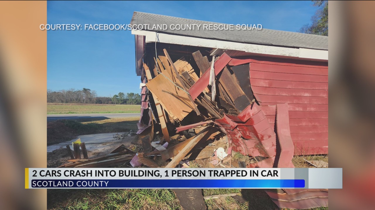 2 cars crash into building in Scotland County, officials say – WBTW