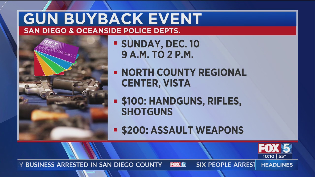 Turn In Unwanted Guns At Vista Buyback Event – FOX 5 San Diego & KUSI News