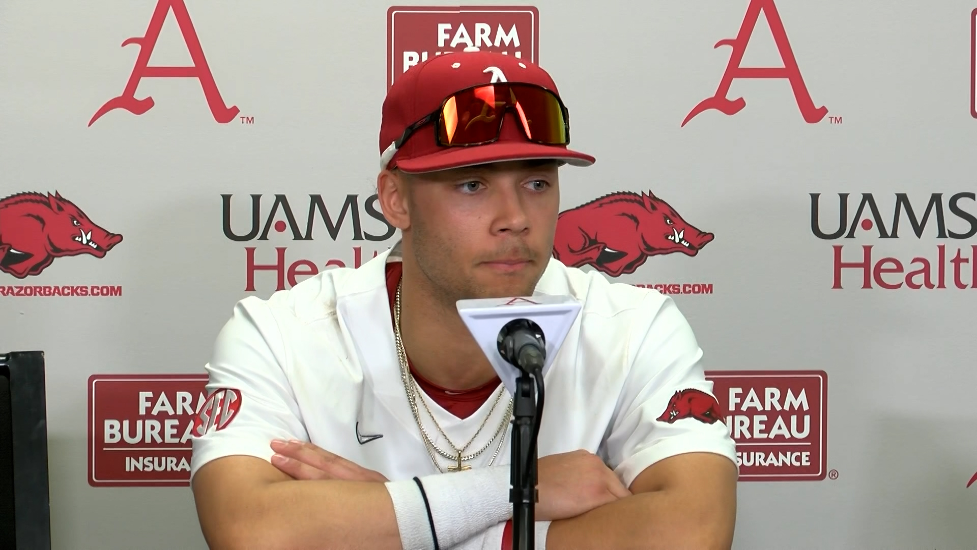 Arkansas center fielder Tavian Josenberger recaps 9-7 win over ...