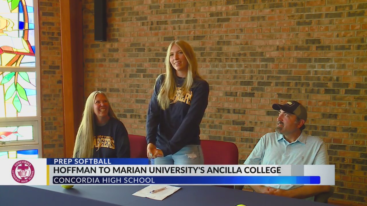Concordia’s Samantha Hoffman signs with Marian University’s Ancilla College for softball – WANE 15