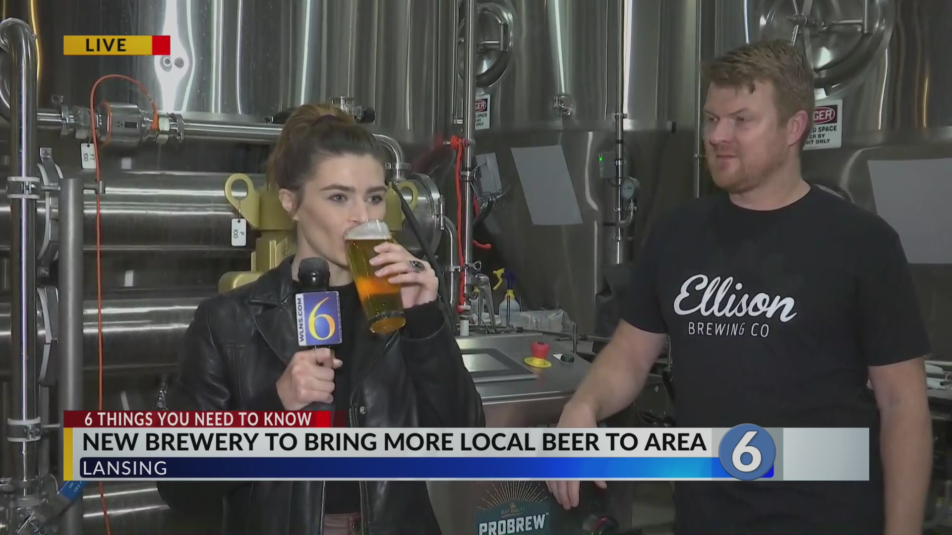 Rae Sherman tries Ellison Brewery beer on-air – WLNS 6 News