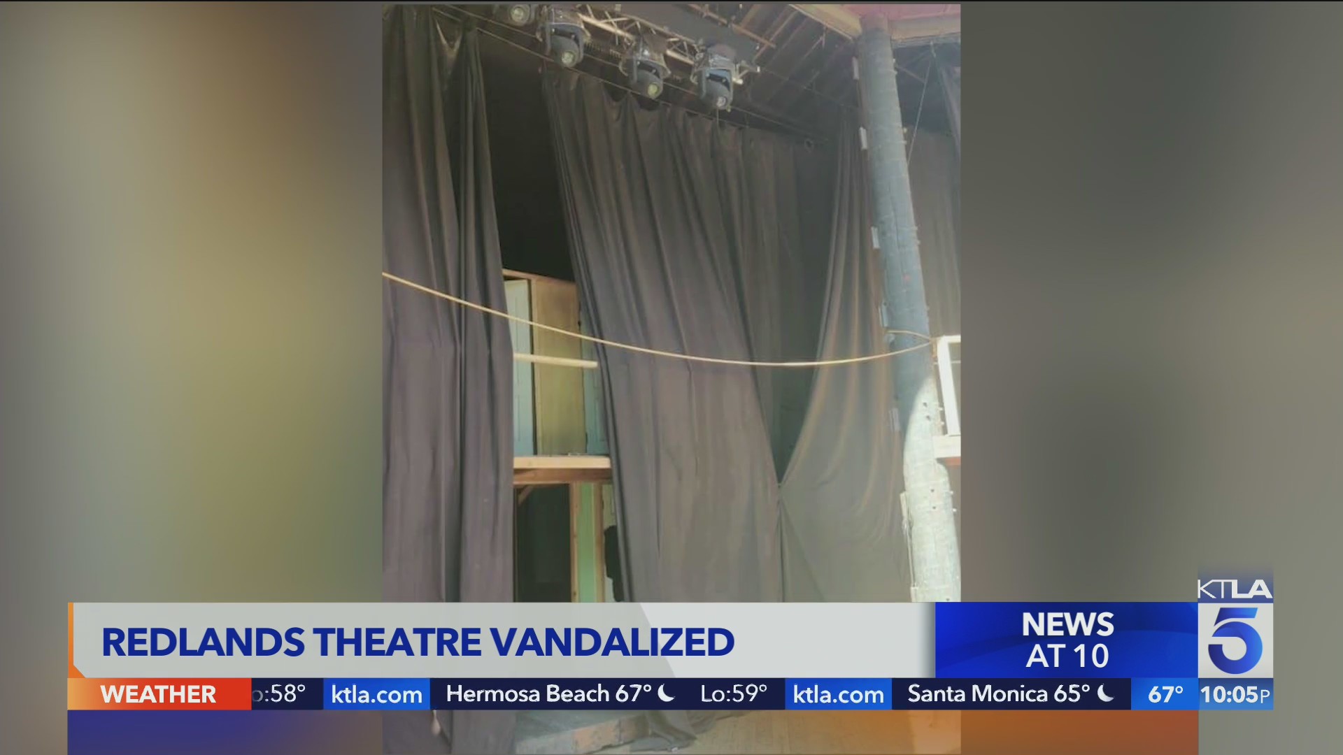 Vandals strike Redlands theatre – KTLA