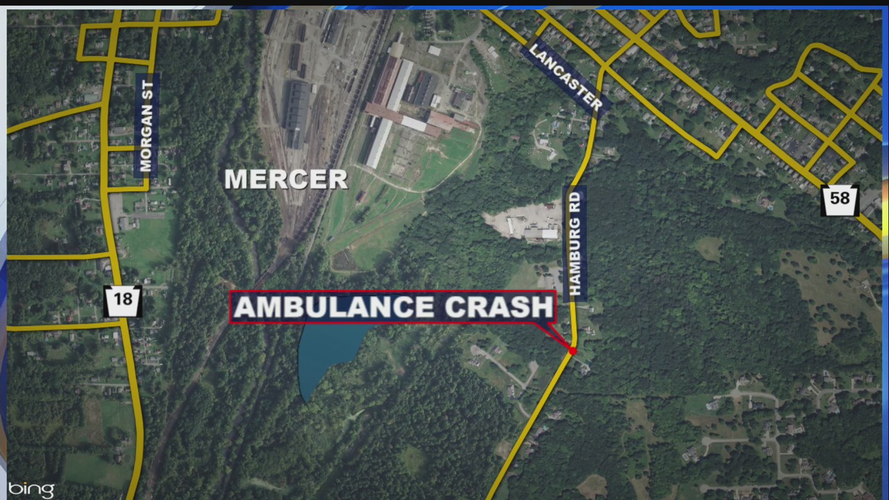 Utility pole damaged in Mercer County ambulance crash – WKBN.com