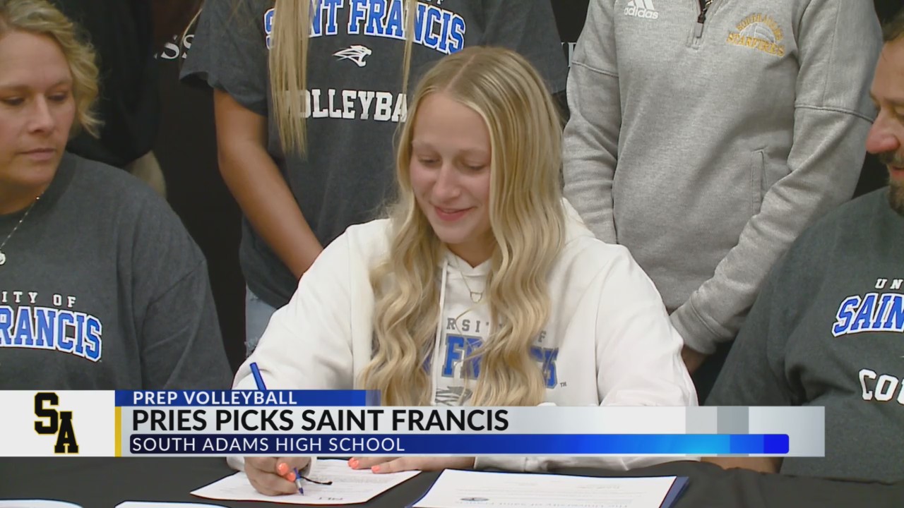 South Adams volleyball standout Peyton Pries signs with Saint Francis ...