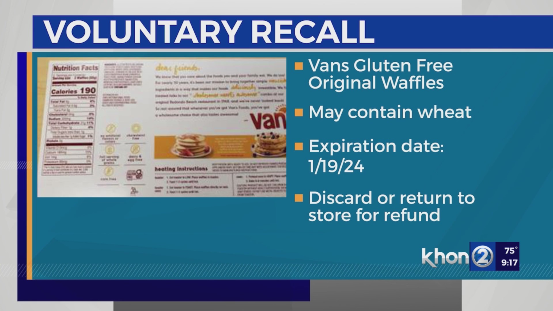 DOH issues two new voluntary food recalls – KHON2