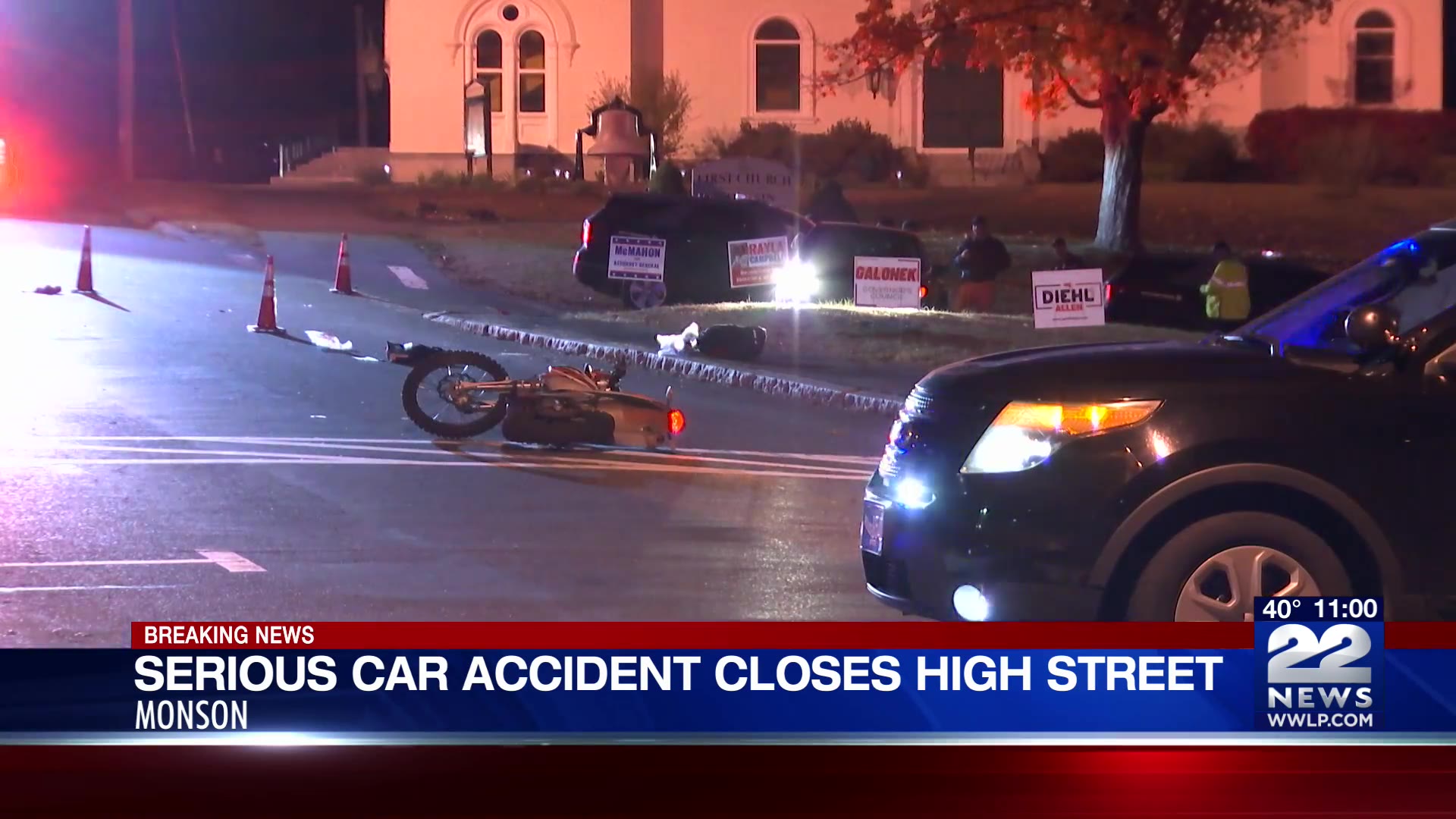 Serious car accident closes High Street in Monson – WWLP