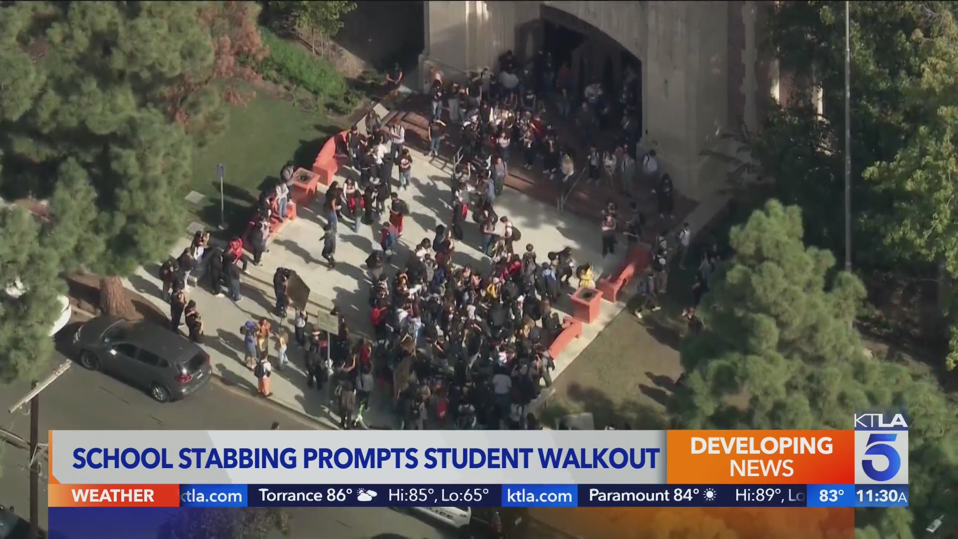 School stabbing prompts school walkout – KTLA