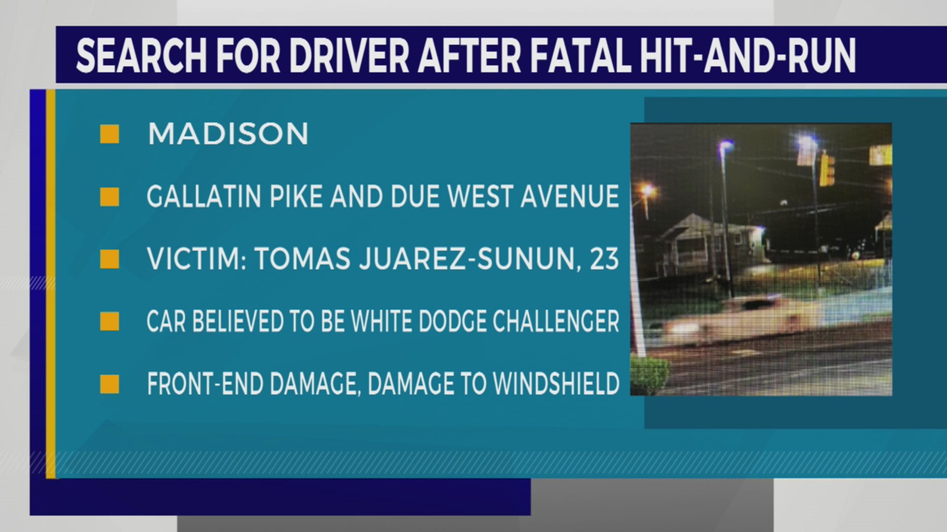 Search underway for driver in deadly Madison hit-and-run crash – WKRN ...