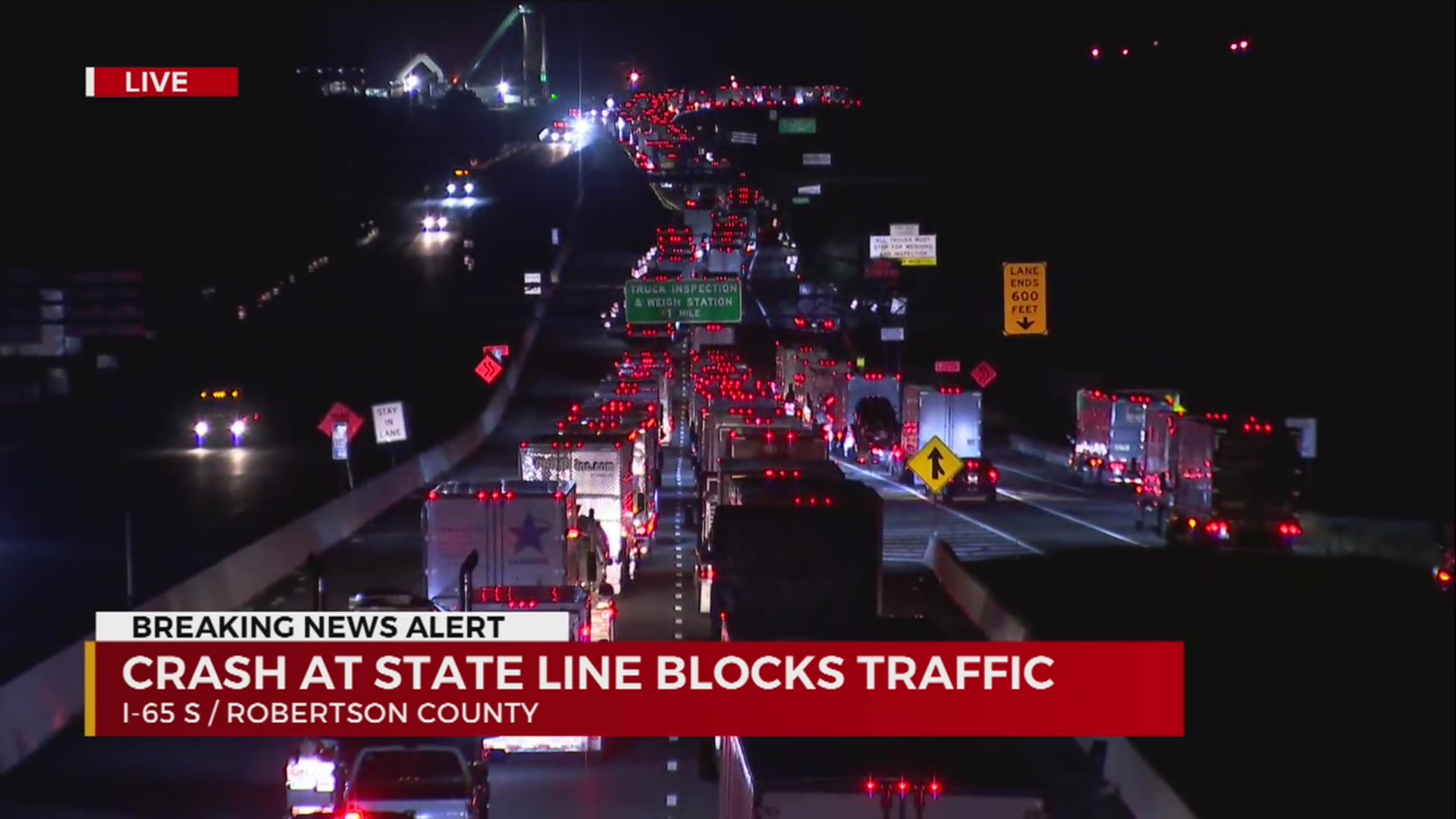 TRAFFIC: I-65 crash blocking traffic near TN/KY state line – WKRN News 2