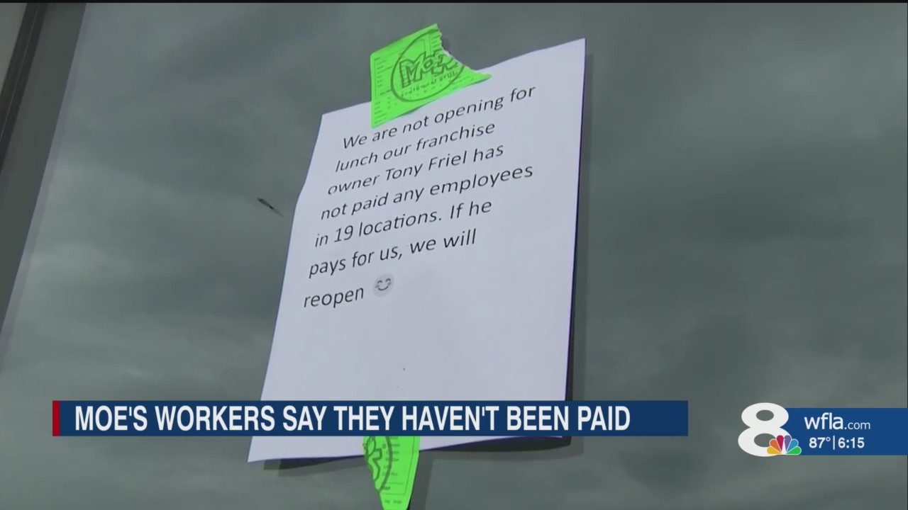 Pinellas Park Moe’s employees claim franchise owner isn’t paying them ...