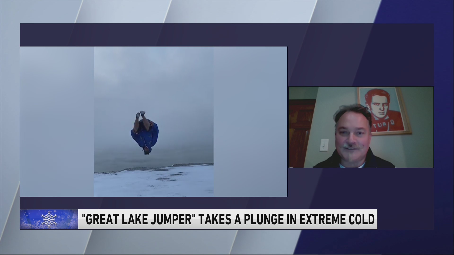 “The Great Lake Jumper” braves the extreme cold to jump into Lake ...