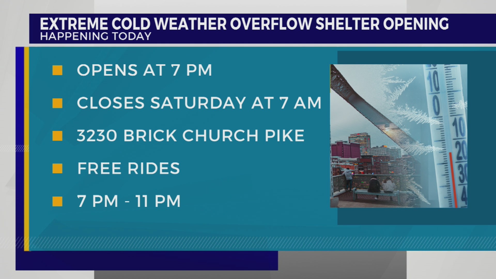 Extreme Cold Weather Overflow Shelter opening in Nashville Friday ...