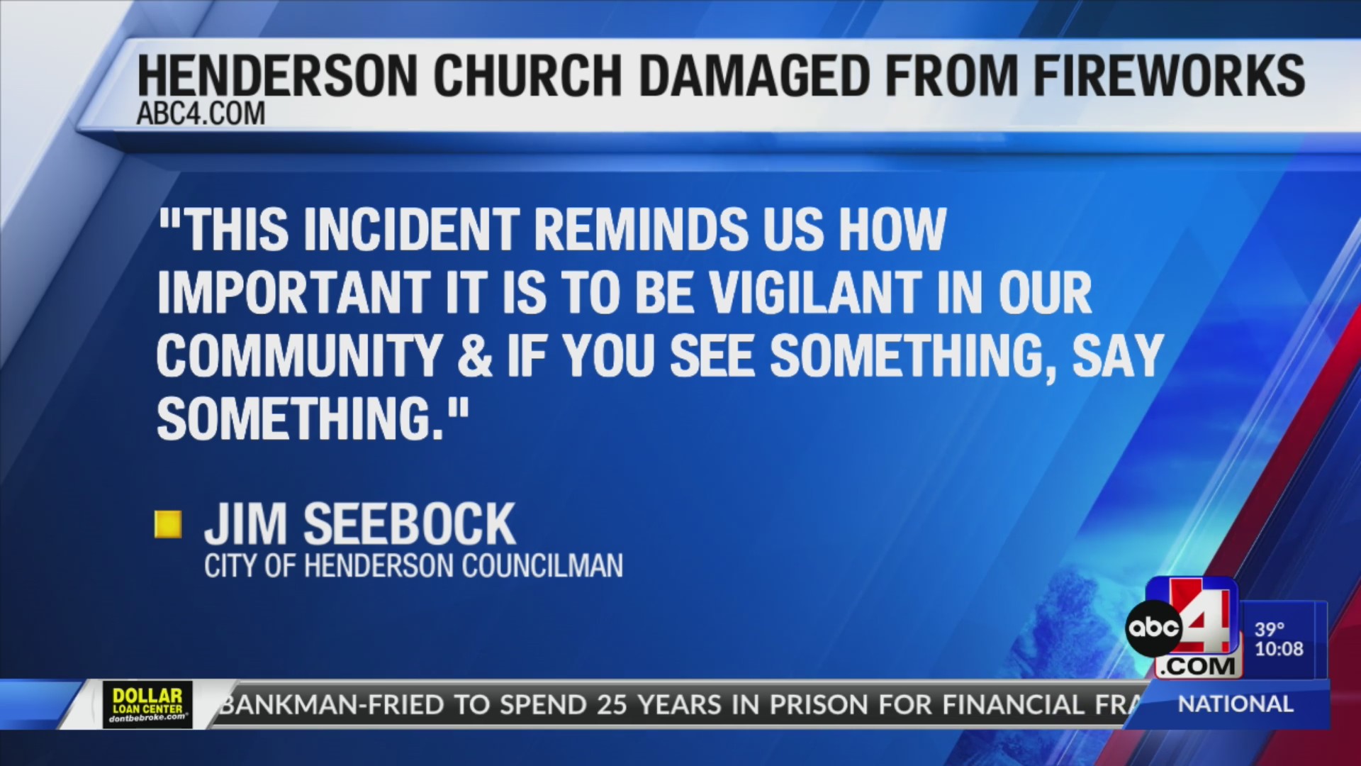 Nevada LDS church damaged from fireworks – ABC4 Utah