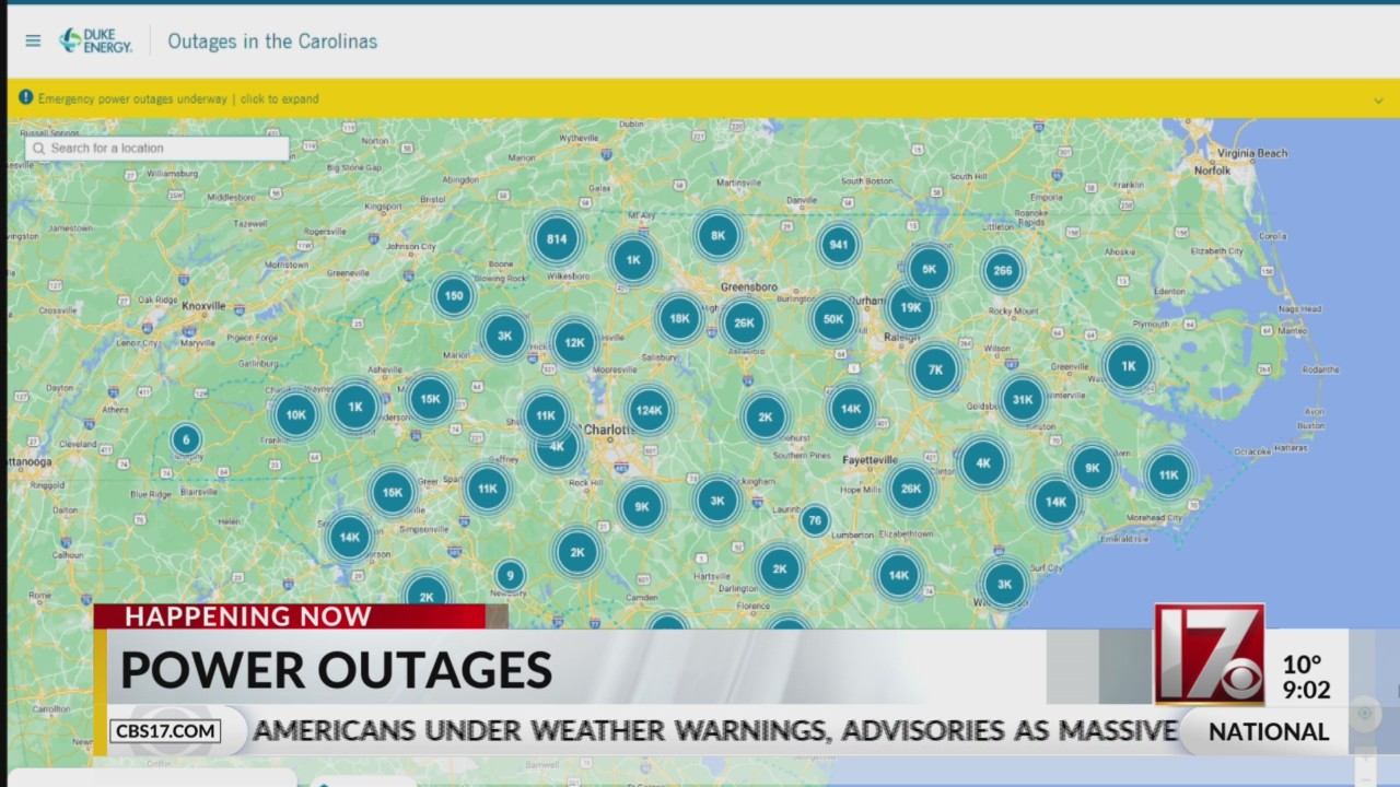 Duke Energy power outages – CBS17.com
