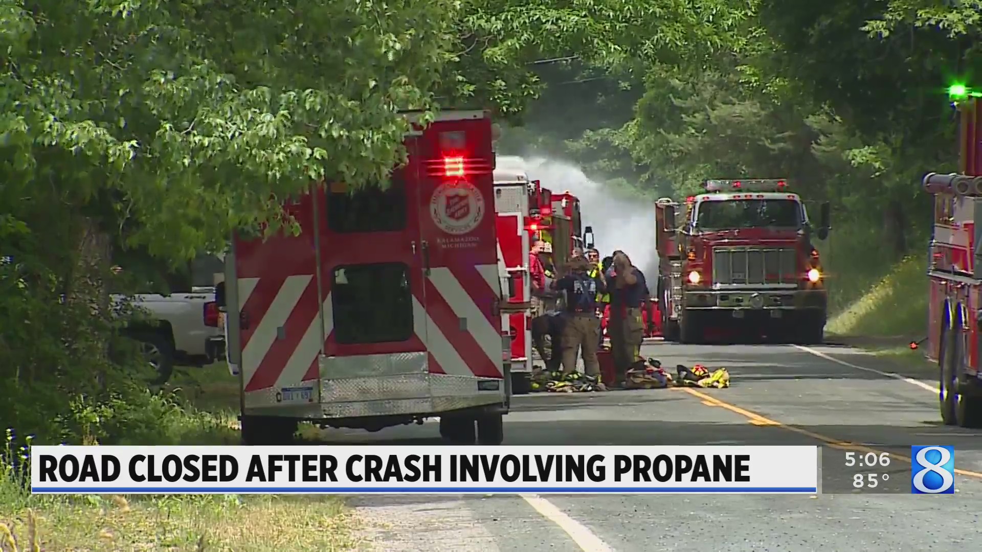 Road closed in Cooper Twp after crash involving propane – WOODTV.com
